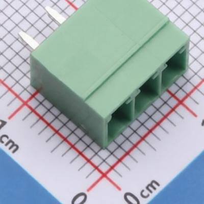 China Hong Cheng HC JXDZVC 3 5 3P terminal block featuring nickel plated brass pins and PA66 green base for PCB mounting for sale
