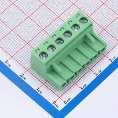 China Durable electrical terminal block Hong Cheng HC-JXDZK-5.08-6P with brass housing and green PA66 base for sale
