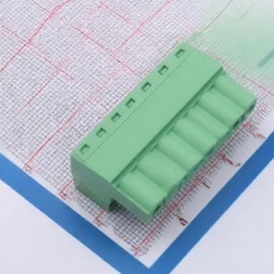 China Wiring terminal block Hong Cheng HC-JXDZK-5.08-8P-A with phosphor bronze connecting terminals and green PA66 base for sale