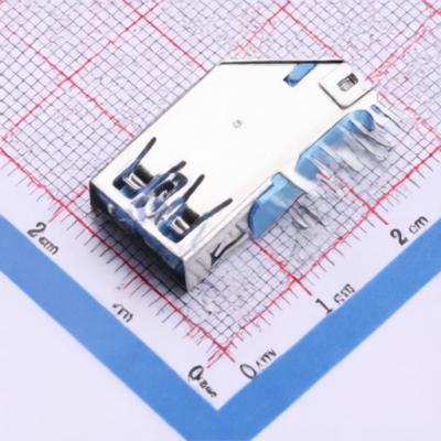 China Hong Cheng HC USB3 0 L257 01P USB Connector with Gold Plated Copper Contacts and Nickel Plated Shell for sale