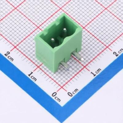 China Electrical Connector Terminal with Nickel Plated Copper Pins and PA66 Green Base Hong Cheng HC-JXDZRC-5.08-2P Model for sale
