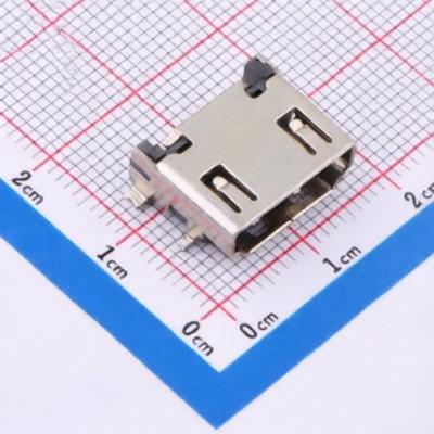 China HDMI Connector Hong Cheng HC-HDMI0019T-4 With LCP Base and Gold Plated Copper Contact for Stable Connection for sale