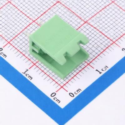 China Hong Cheng HC JXDZV 5.08 2P Wiring Terminal Featuring Green PA66 Base and Nickel Plated Copper Pins for sale