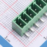China Electrical terminal block Hong Cheng HC-JXDZRC-3.81-7P with PA66 green base and nickel plated brass pins for sale