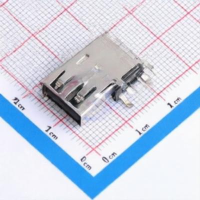 China USB Socket Hong Cheng HC USB2 0 L195 02P with Gold Plated Contacts and Nickel Plated Iron Shell for sale