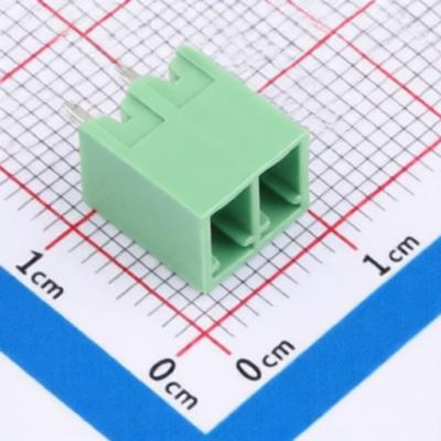 China Electrical Terminal Block Featuring Hong Cheng HC JXDZVC 3 81 2P With Green PA66 Base And Copper Pins for sale