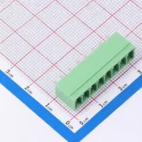 China Electrical Terminal Block Hong Cheng HC-JXDZVC-3.81-8P with Green PA66 Base and Nickel Plated Brass Pins for sale