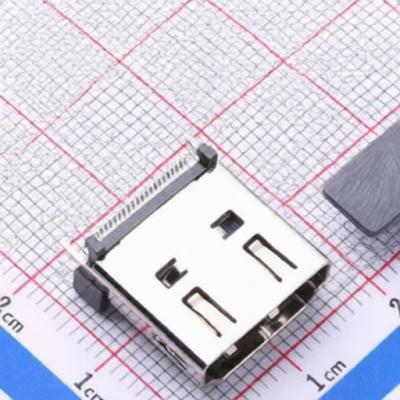 China HDMI Connector Hong Cheng HC-HDMI0019L-006E Featuring Gold Plated Contacts and Copper Alloy Shield for sale