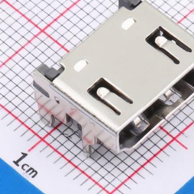 China HDMI Socket Connector Hong Cheng HC-HDMI0019T-2 Copper Shell Nickel Plated with Gold Plated Contacts for sale