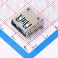 China USB connector with gold plated copper contacts and LCP base Hong Cheng HC-USB3.0-L142-P nickel shell for sale