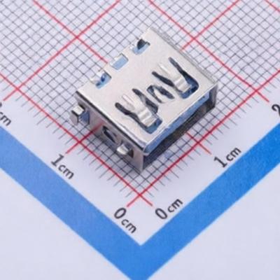 China USB 3 0 Connector Hong Cheng HC USB30 C335 P Featuring Blue LCP Base and Gold Plated Copper Contacts for sale