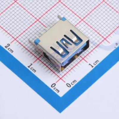 China Hong Cheng HC USB3 0 L115 ZP USB Connector with Blue LCP Base and Durable Nickel Plated Iron Housing for sale
