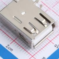China USB Socket Hong Cheng HC-USB2.0-L195-J Model with Nickel Plated Iron Shell and Gold Plated Copper Contact for sale