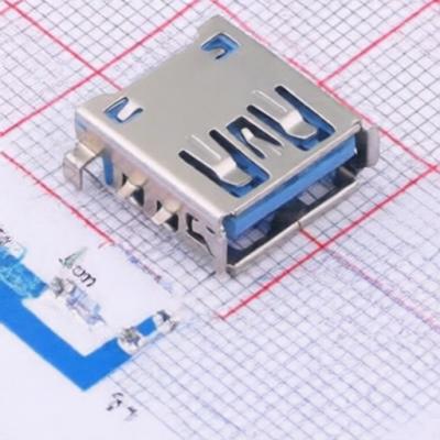 China USB Socket with LCP Base Copper Contacts and Nickel Plated Iron Shell Hong Cheng HC USB30 C225 J for sale