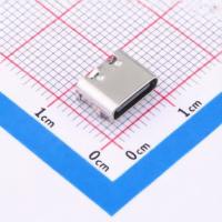 China TYPE-C Female Connector with Gold Contact Black Base and Nickel Housing Hong Cheng HC-TYPE-C-6P-010C for sale