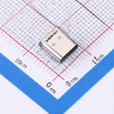 China TYPE-C Female Connector Hong Cheng HC-TYPE-C-24P-035A with Gold Plated Contact Area and Copper Terminals for sale
