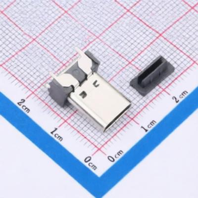 China Stainless Steel Shell Nickel Plated TYPE-C Female Connector Copper Base Gold Plated Contacts Hong Cheng HC-TYPE-C-24P-LT038C for sale