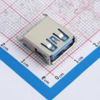 China USB Seat Connector with Iron Nickel Plated Shell and Blue LCP Base Hong Cheng HC USB3 0 L137 WJ Model for sale