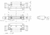 China HRS DN 20 CV1 rectangular connector with dip soldering and snap clamps ensuring secure PCB connection for sale