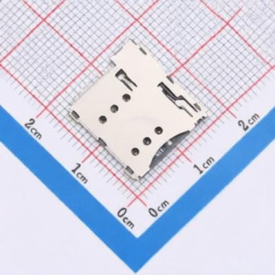 China JBL JBL 102032582 1.35H Micro SIM Card Connector with Copper Alloy Terminals and Card Detect Switch for sale