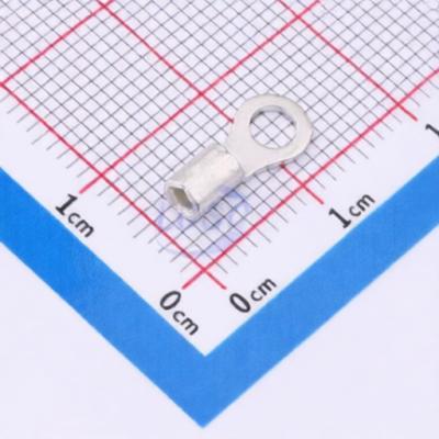 China Non Insulated Circular Bare Terminal 90 Degree Copper Electrical Connector JIDC RNB1.25-3 for Wiring for sale