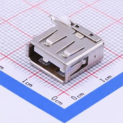 China Jing Extension of the Electronic Co 906 351A1011D10200 USB A F Side Entry Short Body Connector 14mm Width for sale