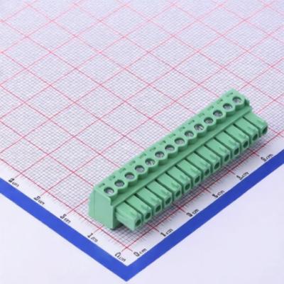 China KANGNEX WJ15EDGK 3.81 14P 14 00A plug in terminal block rated 300V 8A with zinc plated steel screws for sale