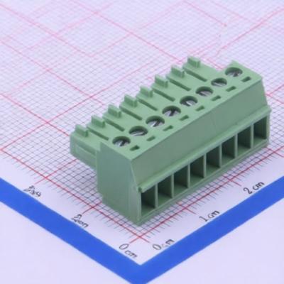 China Plug in terminal block 3.5mm pitch rated 300V 8A wire range 28 16AWG KANGNEX WJ15EDGK 3.5 08P 14 00A for sale