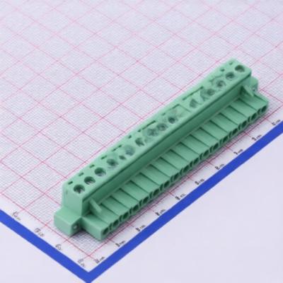 China Durable plug in terminal block KANGNEX WJ2EDGKM 5.08 17P 14 00A with PA66 housing and zinc plated screws for sale