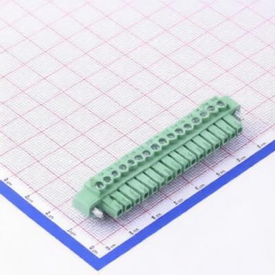 China Durable KANGNEX WJ15EDGKM 3.81 16P terminal block with PA66 housing and UL94V 0 flame retardant material for sale