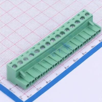 China KANGNEX WJ2EDGK 5.08 17P 14 00A plug in terminal block with copper alloy clamp and zinc plated screws for sale