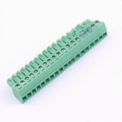 China Terminal Block 3.81mm Pitch KANGNEX WJ15EDGK 3.81 19P 14 00A Rated Current 8A Contact Resistance 20m for sale
