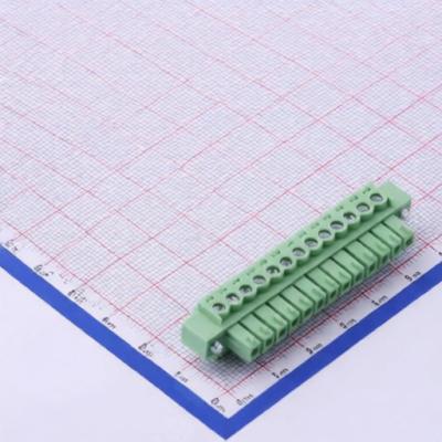 China Industrial plug in terminal block KANGNEX WJ15EDGKM 3.81 13P 14 00A zinc plated steel screws design for sale