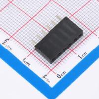 China Single Row Female Header Kinghelm KH-2.54FH-1X6P-H8.5 2.54mm Pitch 6 Pins Brass Contacts Gold Flash Plating for sale