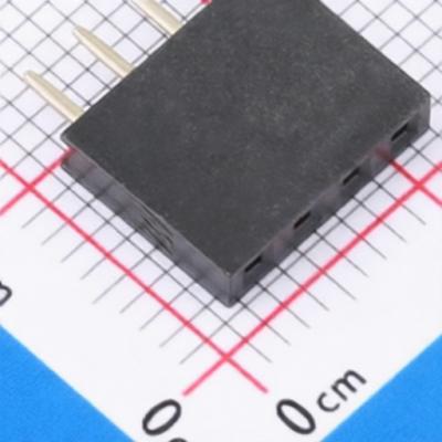 China Electronic Connector 254mm Pitch Single Row 4 Pin Female Header KH-2.54FH-1X4P-H8.5 Black Insulator for sale