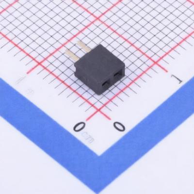 China Female header single row 1x2 pin 2.0mm pitch gold flash plating kinghelm KH-2FH-1X2P-H4.3 surface mount connector for sale