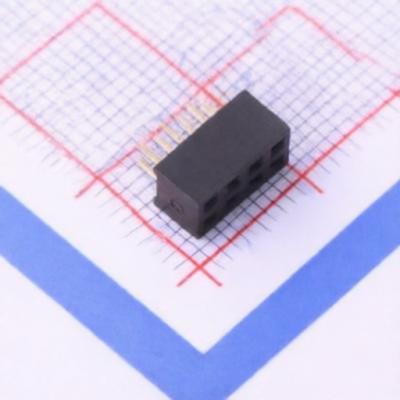 China Female Header Connector 2 Millimeter Pin Spacing Kinghelm KH-2FH-2X4P-H4.3 Brass Contacts Gold Flash for sale