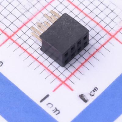 China Dual row female header connector 1.27mm pitch kinghelm KH-1.27FH-2X4P-H4.3 with gold flash plating for sale