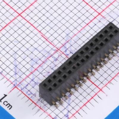 China SMT female header connector kinghelm KH-1.27FH-2X17P-H4.3-SMT dual row 1.27mm pitch gold flash plating for sale