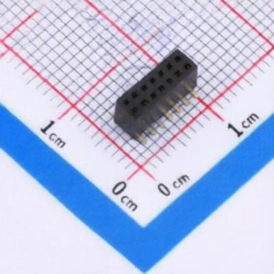 China surface mount female header kinghelm KH-1.27FH-2X7P-H4.3-SMT with polyester insulator and 1.27 millimeter pin spacing for sale