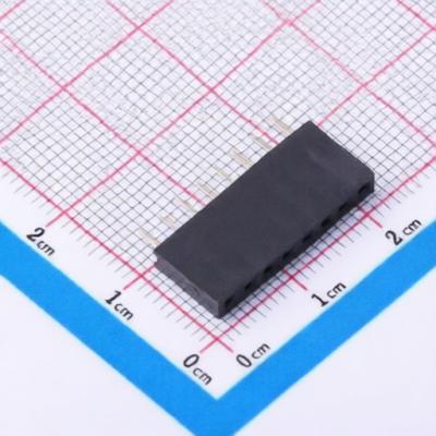 China Female Header Connector 2.54mm Pitch Single Row 8 Pins Kinghelm KH-2.54FH-1X8P-H8.5 SMT Mounting for sale