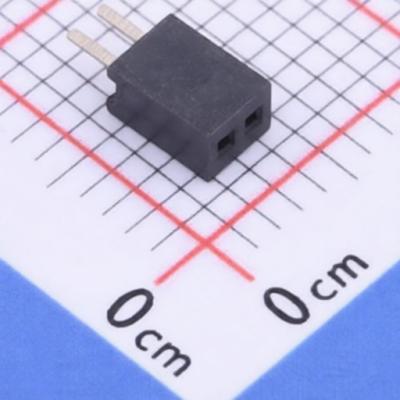 China Female header connector DIP type kinghelm KH-1.27FH-1X2P-H4.3 1.27mm pitch 2 pins polyester insulator for sale