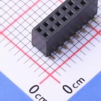 China Surface mount female header kinghelm KH-1.27FH-2X8P-H4.3-SMT 1.27mm pitch dual row gold flash plating for sale
