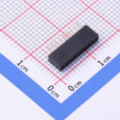 China Compact kinghelm KH-1.27FH-1X10P-H4.3 single row 10 pin female header with polyester insulator material for sale