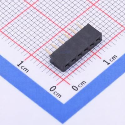China Durable Single Row Female Header Connector 6 Pins Kinghelm KH-2FH-1X6P-H4.3 Gold Flash Contact Plating for sale