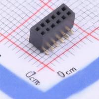 China 1.27mm Pitch Dual Row SMT Female Header Connector Kinghelm KH-1.27FH-DZ2X6P-H4.3-SMT Featuring BK-PA6T Insulator for sale