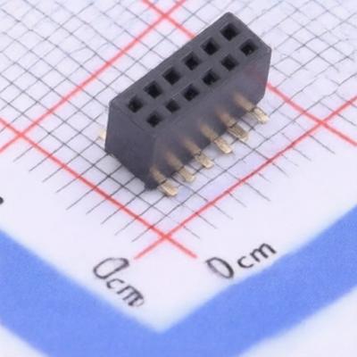 China 1.27mm Pitch Dual Row SMT Female Header Connector Kinghelm KH-1.27FH-DZ2X6P-H4.3-SMT Featuring BK-PA6T Insulator for sale