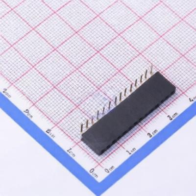 China Connector 2.54mm Pitch 14 Positions Height 85mm Kinghelm KH-2.54FH90-1X14P-H8.5 Electronic Component for sale