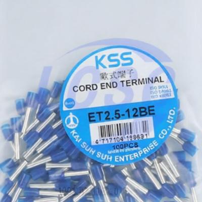 China European Terminal KSS ET2.5-12BE Non Insulated Cord End Connector for Electrical Applications for sale
