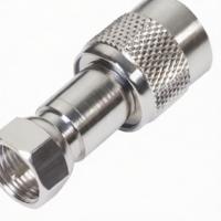 China Durable coaxial adapter with TNC Male and F Male connectors brass body nickel plating L-com BA121 product for sale